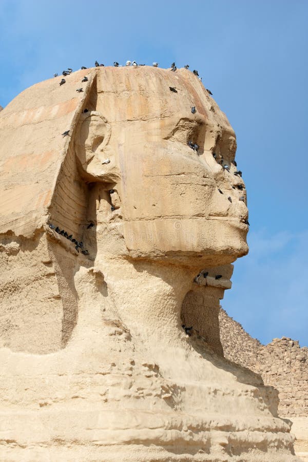 Great Sphinx, Great Pyramid. Giza, Egypt. Stock Image - Image of khufu ...