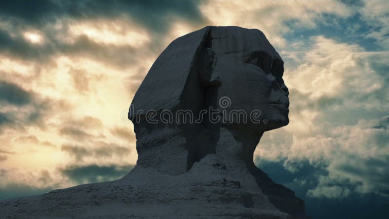 Sphinx Statue with Dramatic Cloudscape Stock Video - Video of statues ...