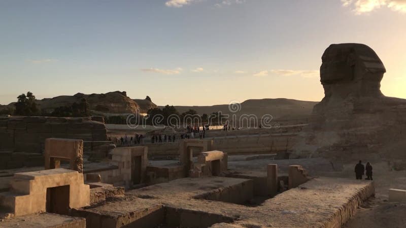 Sunset View at the Great Sphinx of Giza in Egypt. Stock Footage - Video ...