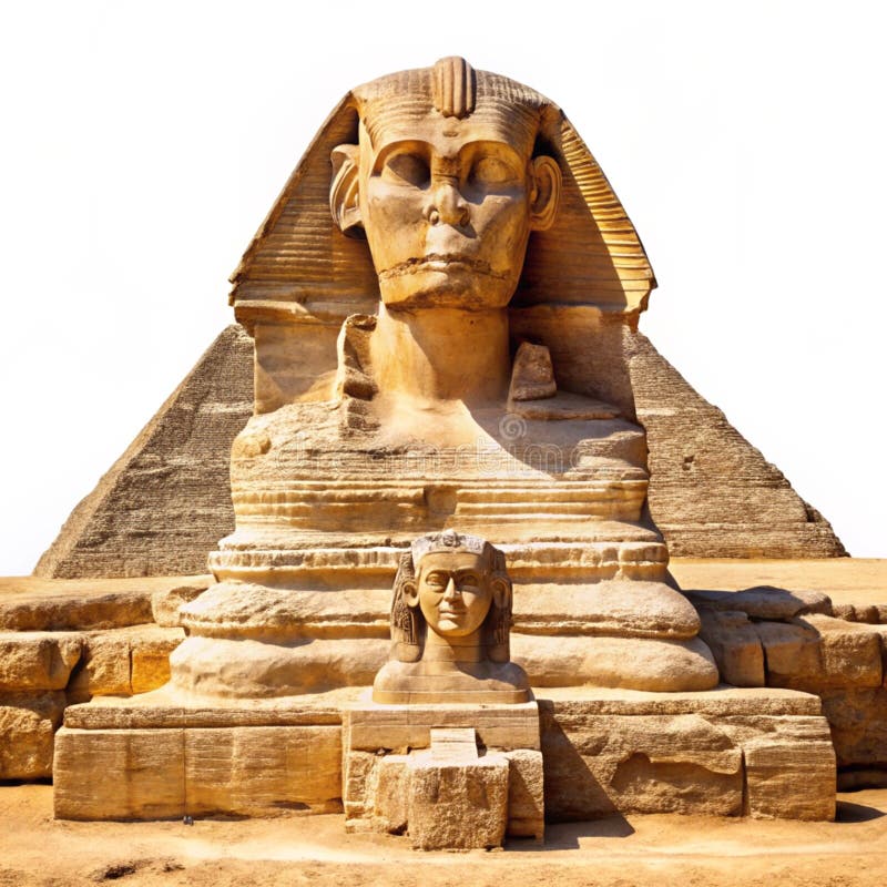 Great Sphinx of Giza Isolated on White Background Stock Illustration ...