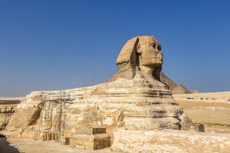 The Great Sphinx of Giza Undergoing Restoration Stock Image - Image of ...