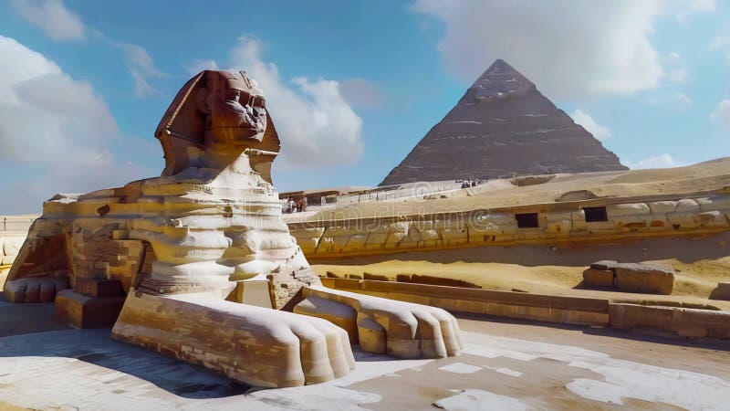 The Great Sphinx Next To the Pyramids of Egypt in the Desert of Giza ...