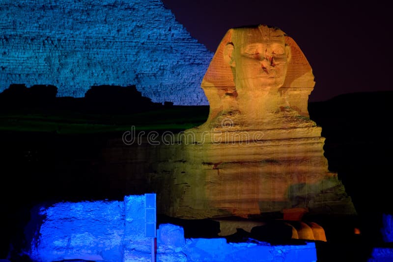 Great Sphinx by Night, Egypt Stock Image - Image of monument, endurance ...