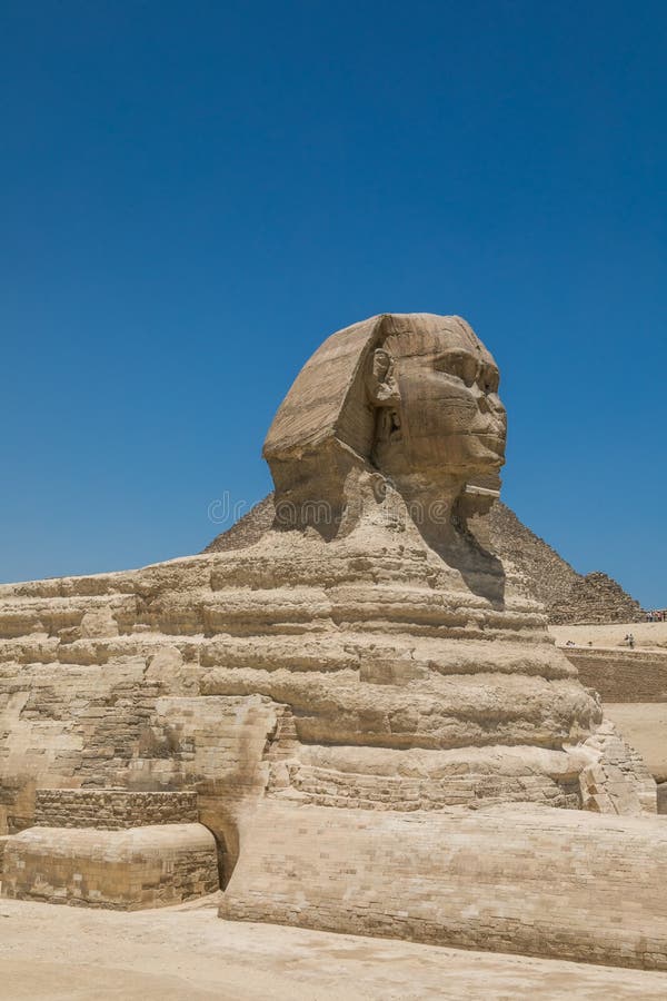 Great Sphinx and Pyramids of Ancient Egypt in Giza, Cairo Stock Image ...