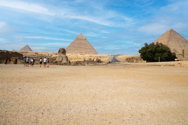 The Great Sphinx by the Pyramids of Egypt, Sunset View, Giza Editorial ...