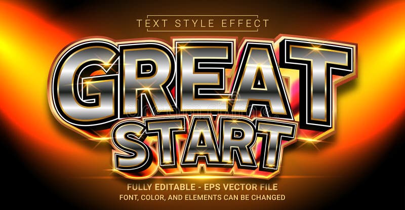 Great Start Text Style Effect. Editable Graphic Text Template Stock ...