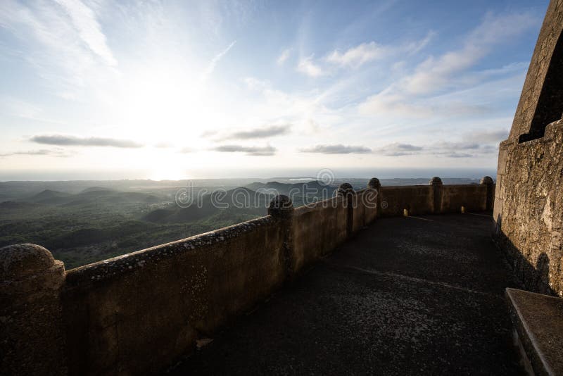 Great Stone Wall in Front of a Amazing Sunrise Stock Image - Image of ...
