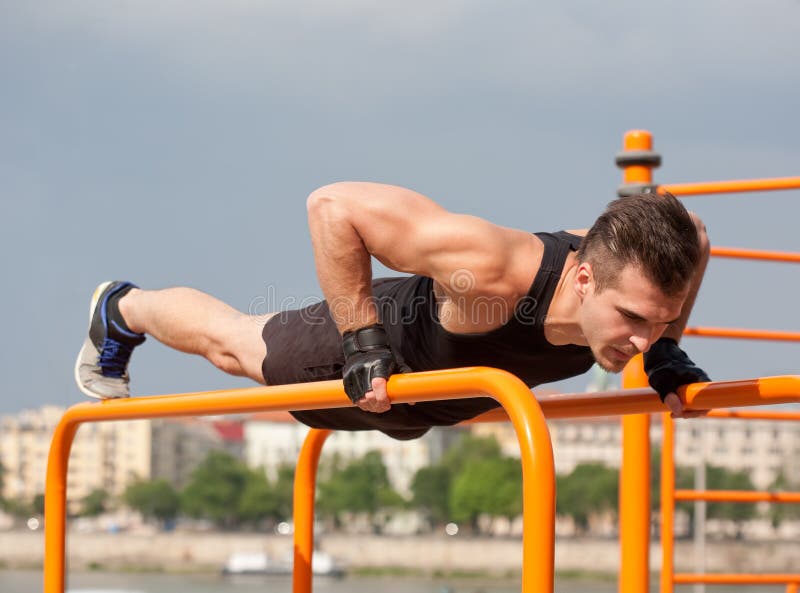 Great street workout. stock photo. Image of pullup, arms - 74404256