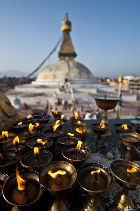 The Great Stupa stock image. Image of flag, nepal, famous - 28134485