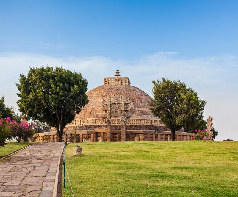 Great Stupa. Sanchi, Madhya Pradesh, India Stock Photo - Image of ...