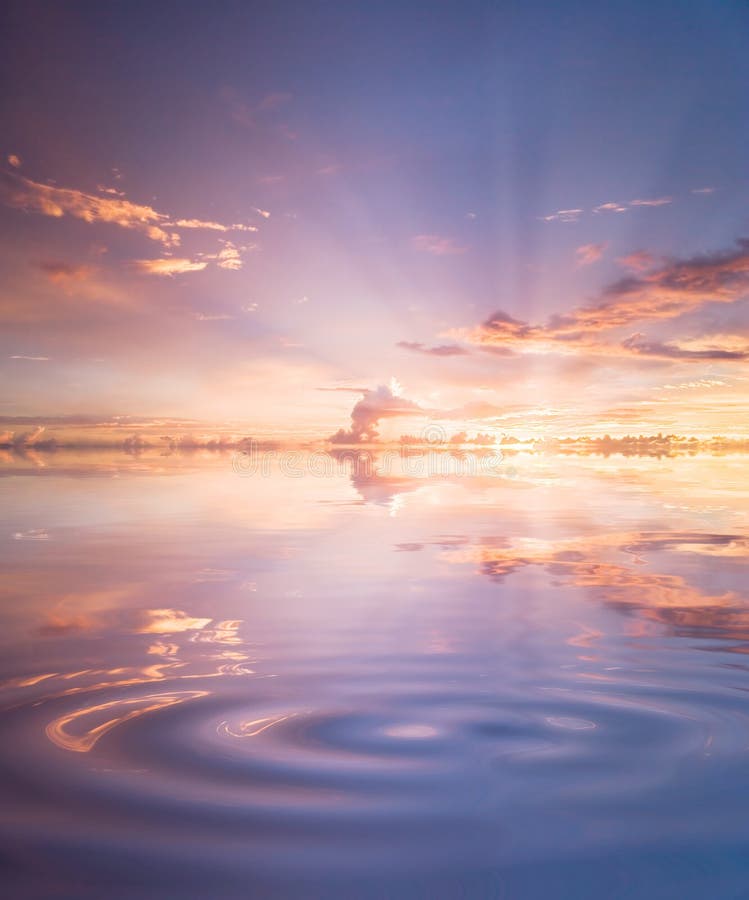 Great sunset above water stock photo. Image of light, outdoors - 8011904