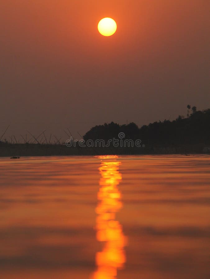 A great sunset stock image. Image of river, buring, sunset - 111249459