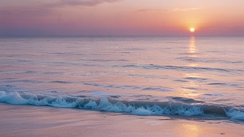 Great Sunset Horizon Over the Ocean Stock Illustration - Illustration ...