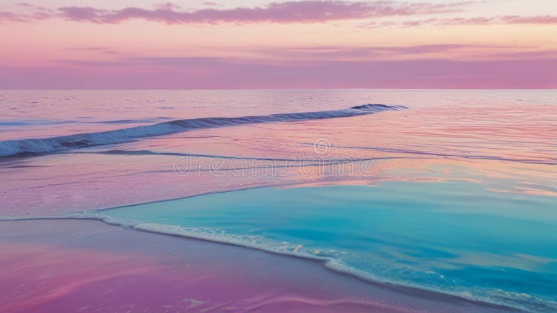 Great Sunset Horizon Over the Ocean Stock Illustration - Illustration ...