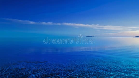 Great Sunset Horizon Over the Ocean Stock Illustration - Illustration ...