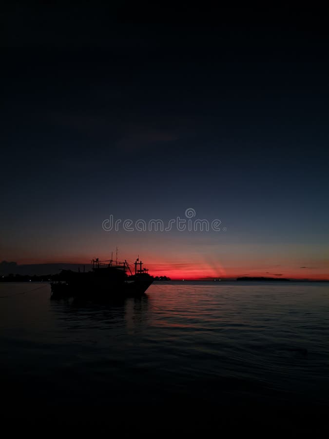 Great Sunset in Ships Harbor Stock Image - Image of ships, beautiful ...