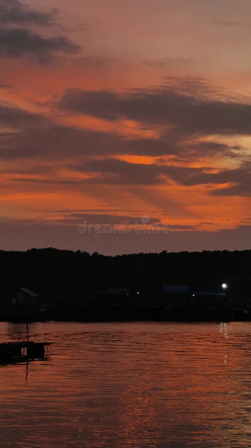 Great Sunset without Sun on Sea Malaysia Stock Image - Image of sunset ...