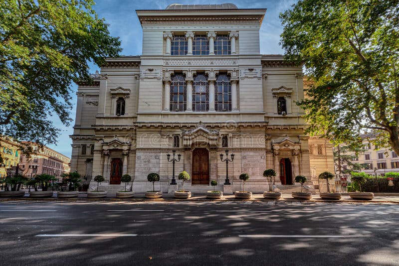 The Jewish Synagogue in Rome in Italy Stock Photo - Image of ghetto ...