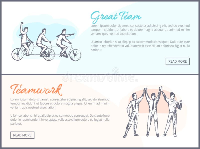 Great Team and Teamwork Set Vector Illustration Stock Vector ...