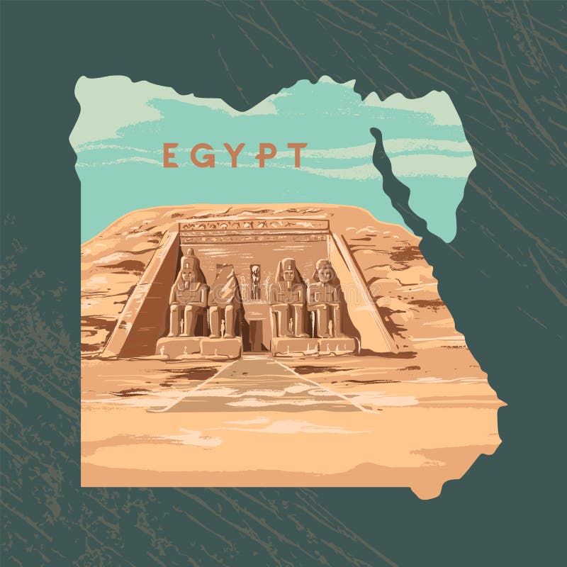 The Great Temple at Abu Simbel, Egypt. Stock Vector - Illustration of ... The Great Temple at Abu Simbel, Egypt. Stock Vector - Illustration of ...