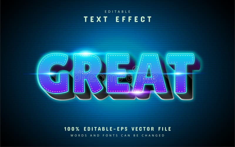 Great Text Effect with Blue Gradient Stock Vector - Illustration of ...