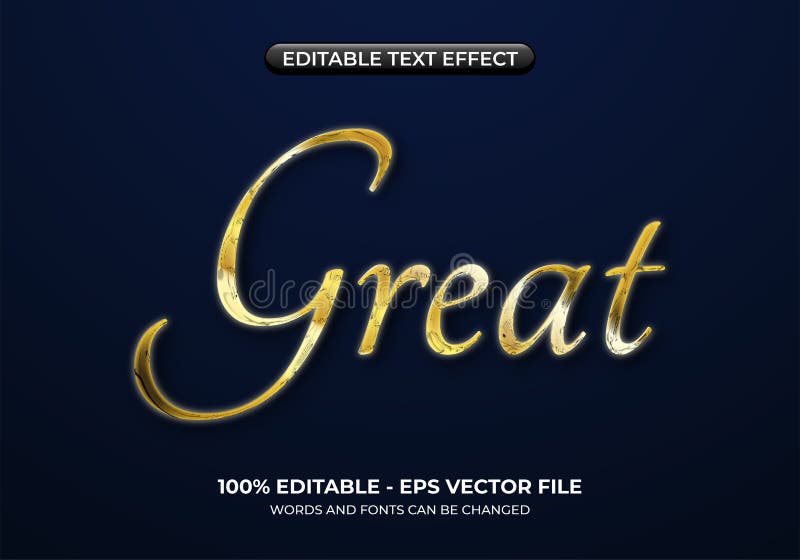 Great Text Effect. 3d Luxury Graphic Styles Stock Vector - Illustration ...