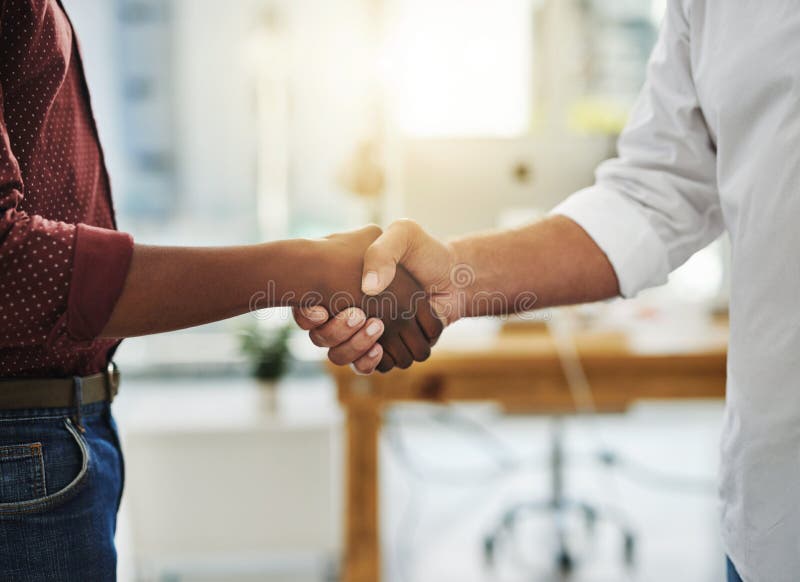 Great Things Begin Here. Closeup Shot of Two Unrecognizable Businessmen ...