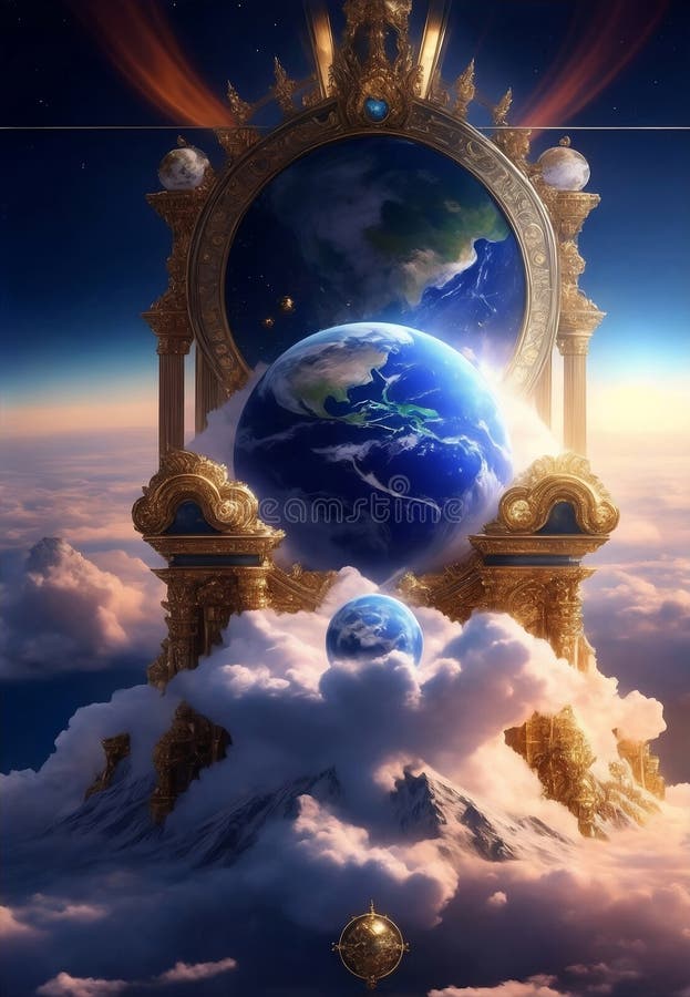 The Throne of the Creator of the Heaven, Generative AI Illustration ...