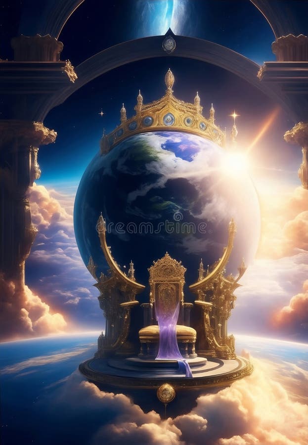 The Throne of the Creator of the Heaven, Generative AI Illustration ...