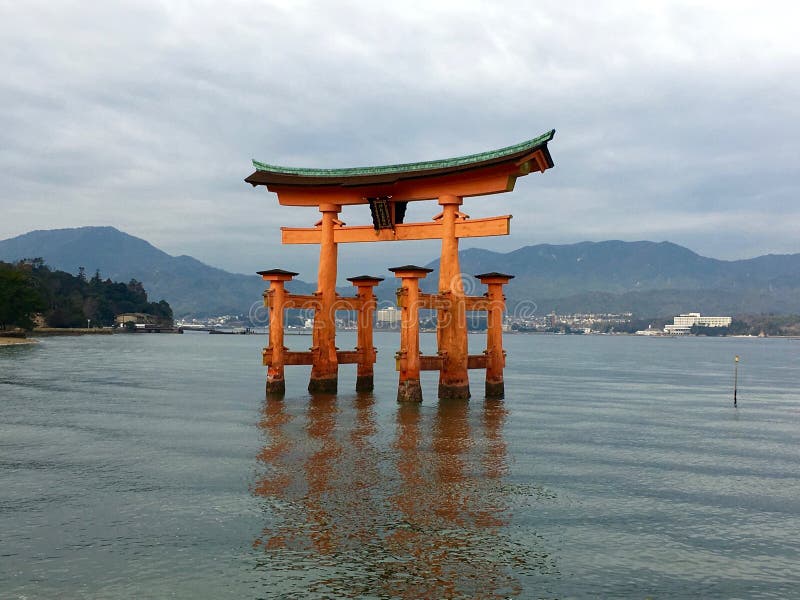 The Great Torii of Miyajima Island Hiroshima Japan Stock Photo - Image ...