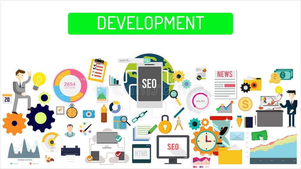 Development Typography Design Stock Vector - Illustration of data, icon ...