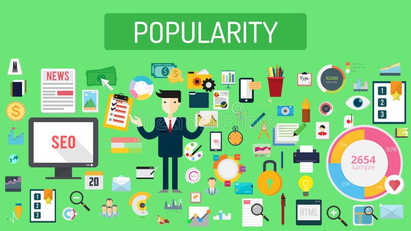 Popularity Typography Design Stock Vector - Illustration of camera ...