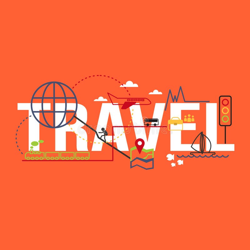 Travel Typography Design stock vector. Illustration of font - 122403118