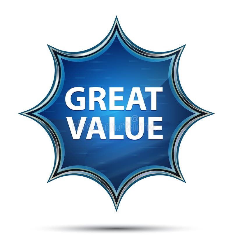 Great Value Magical Glassy Sunburst Blue Button Stock Illustration ...