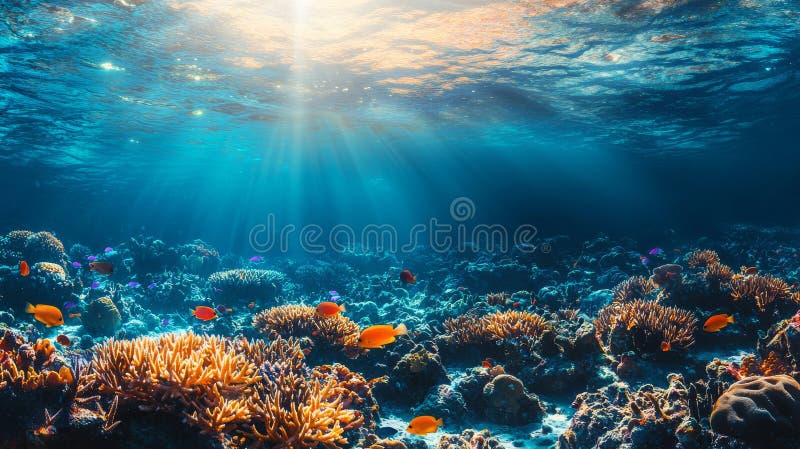 A Great Variety of Fish and Coral is Visible in this Underwater ...