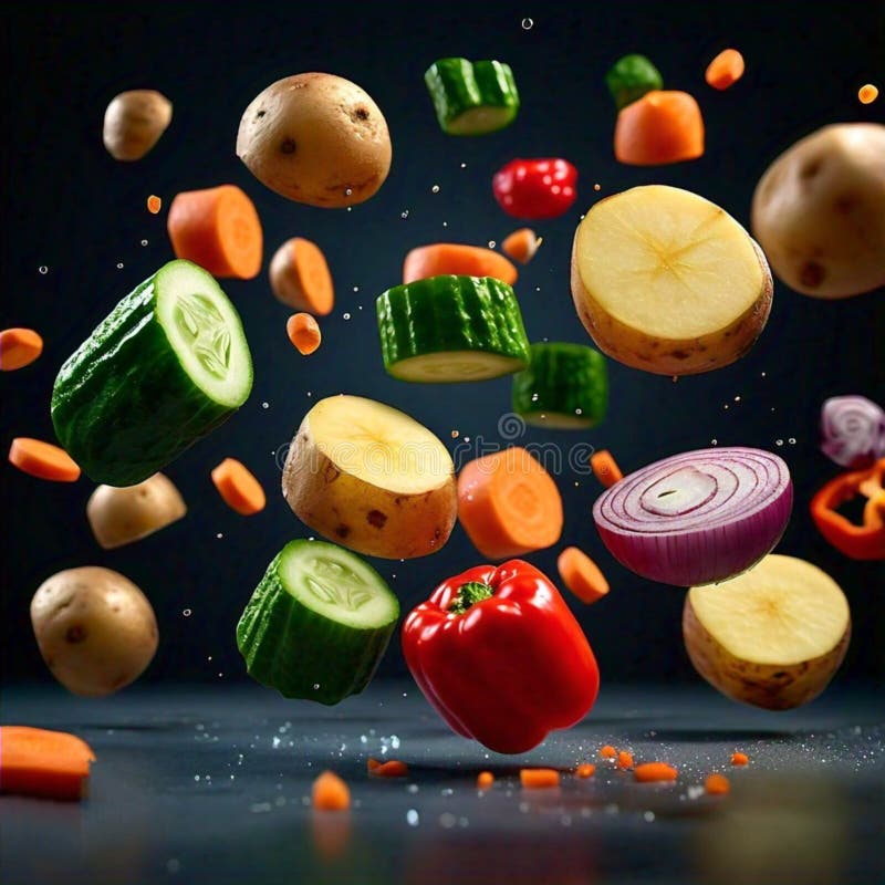 The Great Vegetable Storm: Veggie Vibes Aplenty Stock Photo - Image of ...