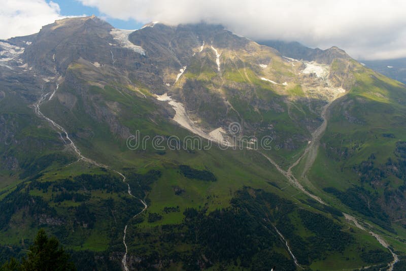 Great View of the Alpine Green Mountains. Stock Image - Image of high ...