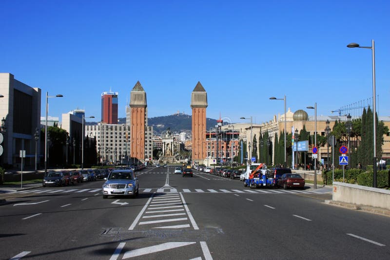 Great View of City of Barcelona Editorial Stock Photo - Image of ...