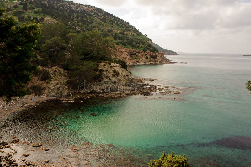 Great View of Coast with Mountains in Cyprus Stock Photo - Image of ...