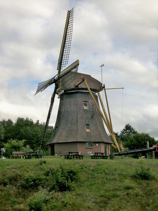 A Great View on Dutch Windmill Stock Image - Image of early, machine ...