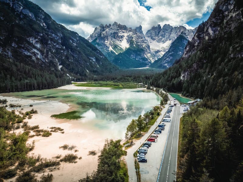A Great View on the Landro Lake Stock Photo - Image of beautiful ...