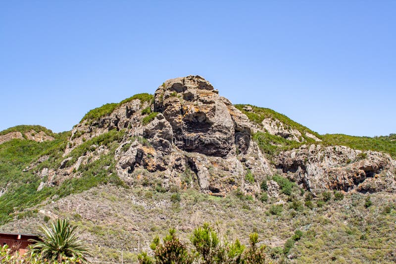 Great View Over a Rock from Valley Stock Image - Image of island ...