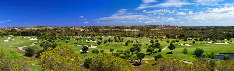 Great View Panorama, Outlook at the Beautiful Golf Course Stock Image ...