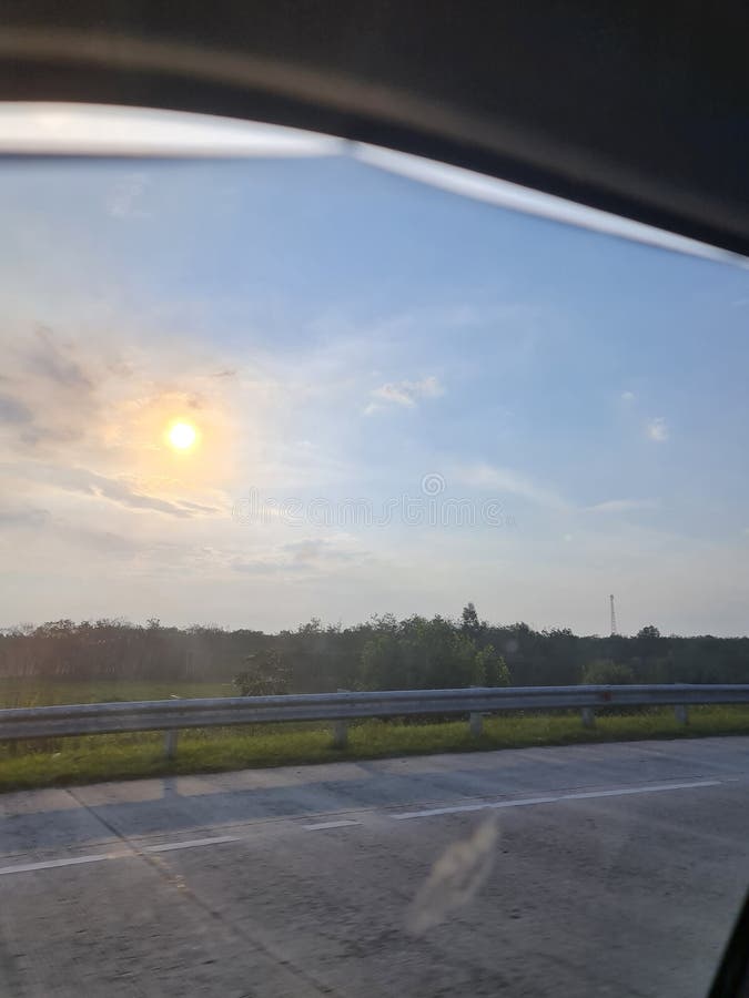 A really Great View of the Sky at Car in the Morning Stock Photo ...