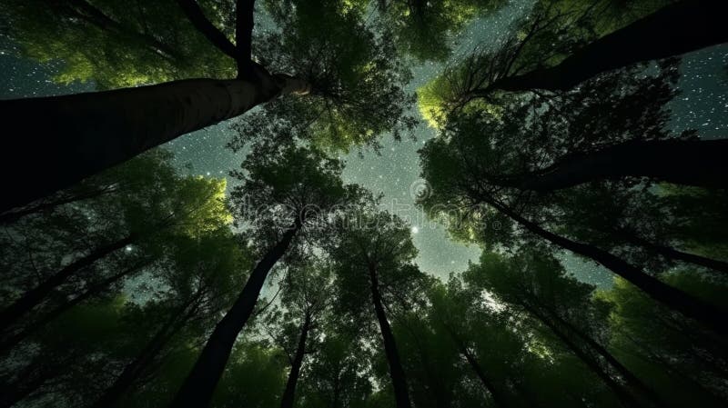A Great View Up into the Trees Direction Sky. AI Generative Stock ...