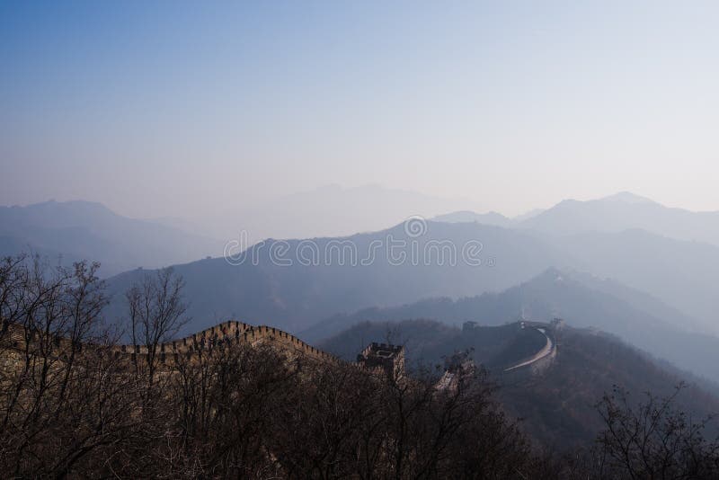 The Great Wall of China with a Beautiful Sunny Day Stock Image - Image ...