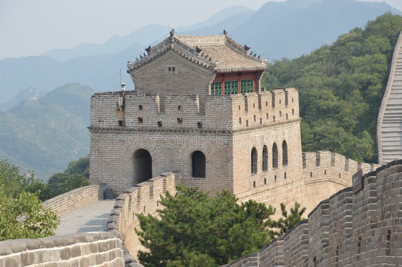 Great Wall of China Guard Station Stock Image - Image of buddha ...