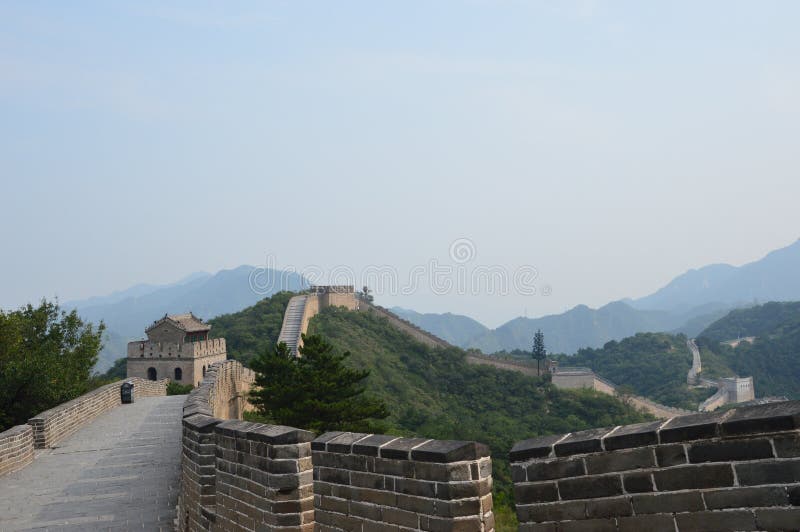 Great Wall of China Guard Tower Stock Image - Image of beutiful ...
