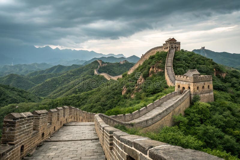 Great Wall of China at the Jinshanling Section Stock Photo - Image of ...