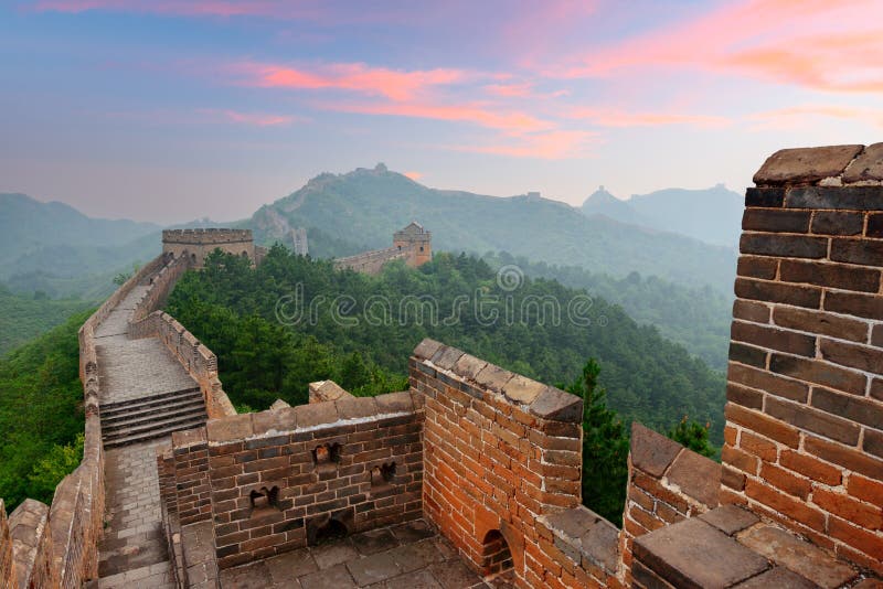 Great Wall of China at the Jinshanling Section Stock Image - Image of ...